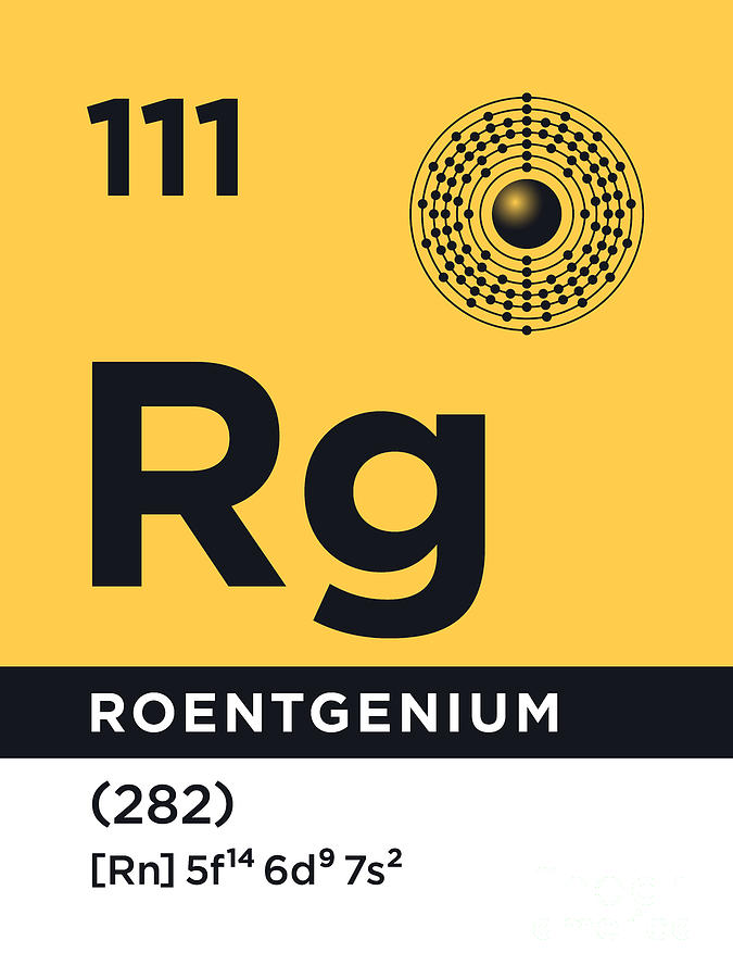 Periodic Element B - 111 Roentgenium Rg Digital Art by Organic ...