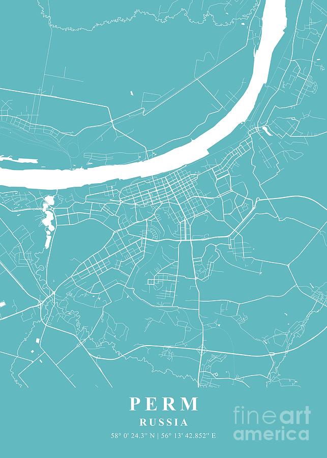 Perm - Russia Beach Plane Map Photograph by Tien Stencil - Fine Art America