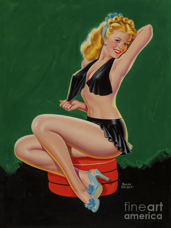 Peter Driben - Show Girl, Beauty Parade magazine cover, March 1946 Painting by Magical Vintage ...