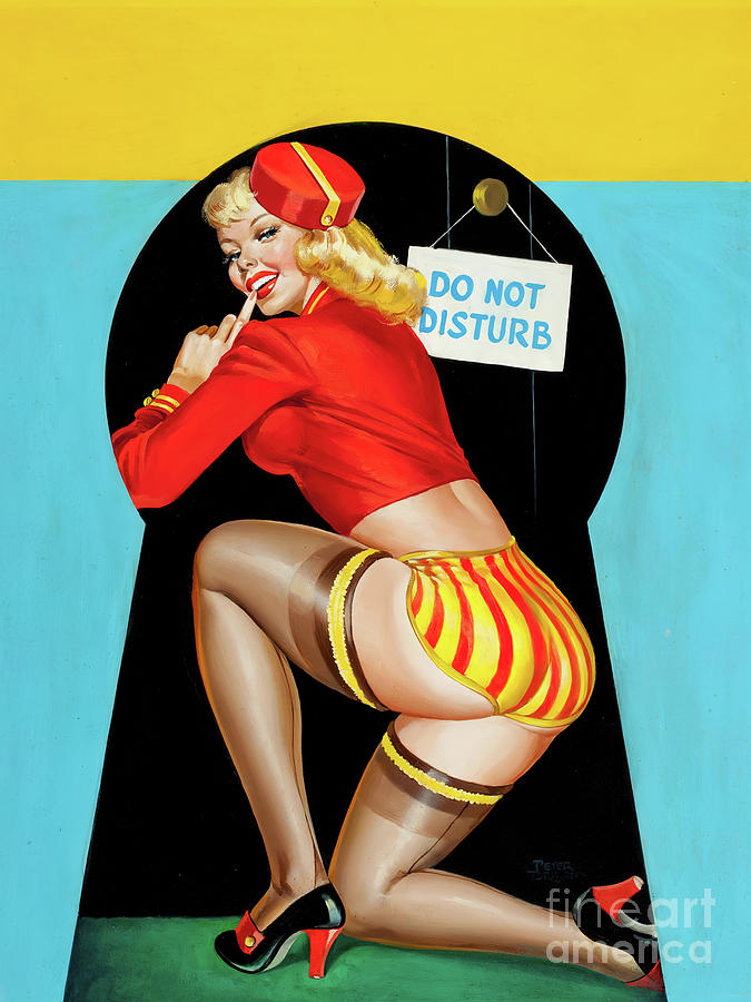 Peter Driben - Through the Keyhole, Whisper magazine cover, May 1951 Painting by Magical Vintage ...