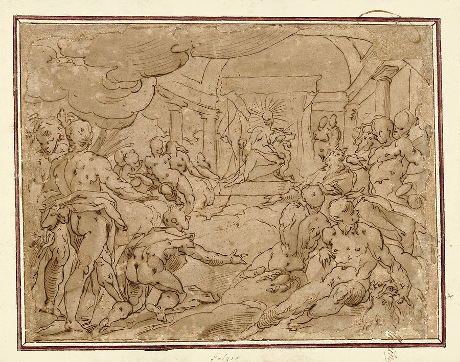 Phaeton asks Apollo for the solar chariot Drawing by School of Hendrik ...