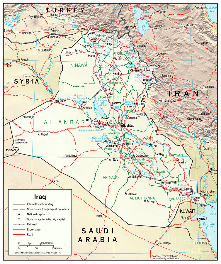 Physiographic Map Of Iraq, 2008 Drawing by Granger - Fine Art America