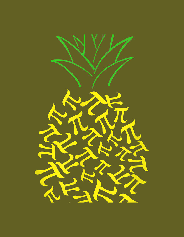 Pi Day Pineapple Math Lover Teacher 314 Symbol Mathematics Digital Art ...
