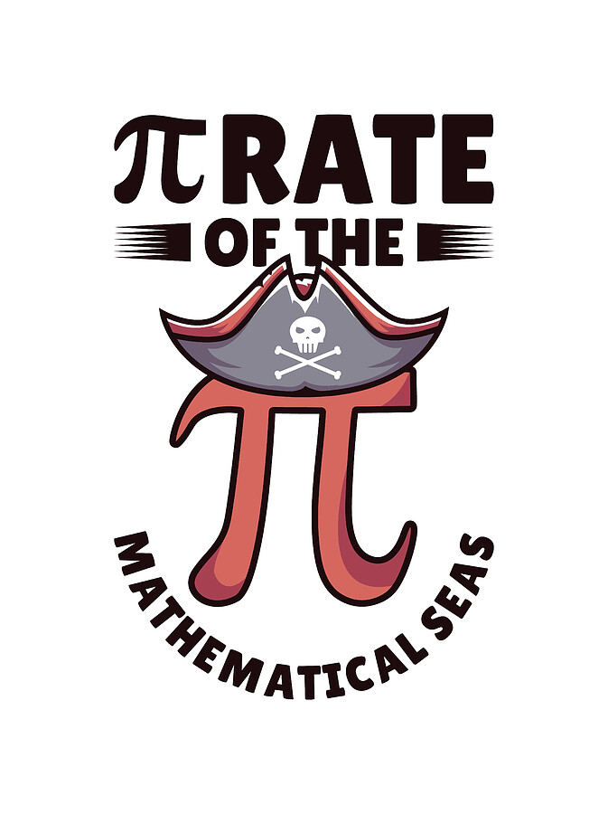 Pi Day Pirate Mathematician Pi Symbol Number Math Digital Art by Toms ...
