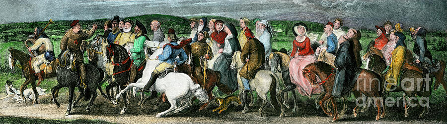 Pilgrims from a scene in the Canterbury Tales by Canterbury Tales by ...