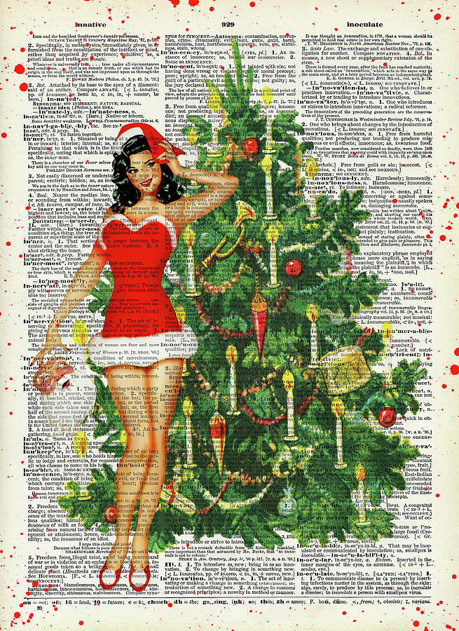 Pin up girl and Christmas tree Digital Art by Mihaela Pater - Fine Art ...
