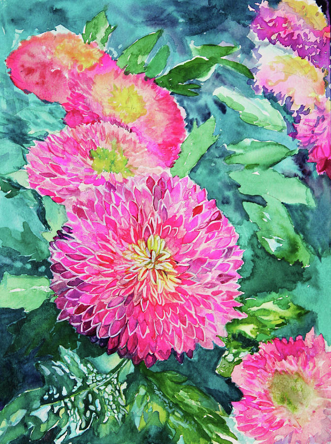 Pink Dahlia Painting by Tricia Martin - Fine Art America