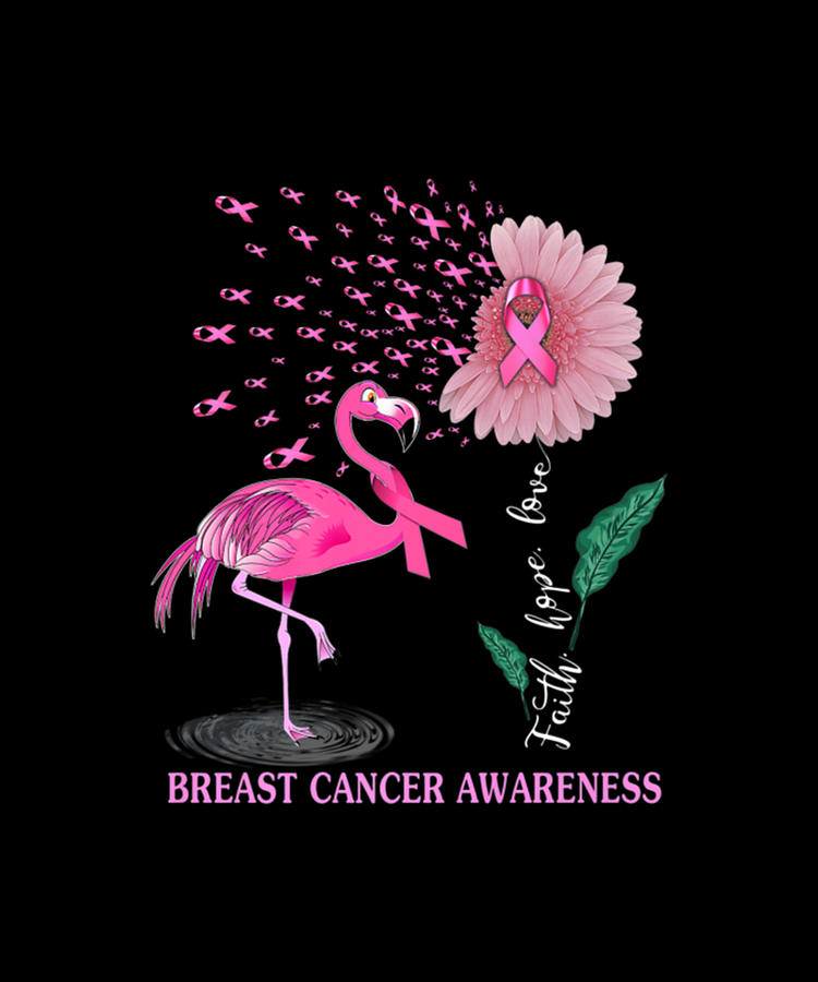 Pink Flamingo Ribbon Breast Cancer Awareness Jewelry By Tinh Tran Le