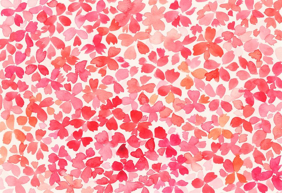 Pink Hydrangea Pattern Painting by Lisa Boots - Fine Art America