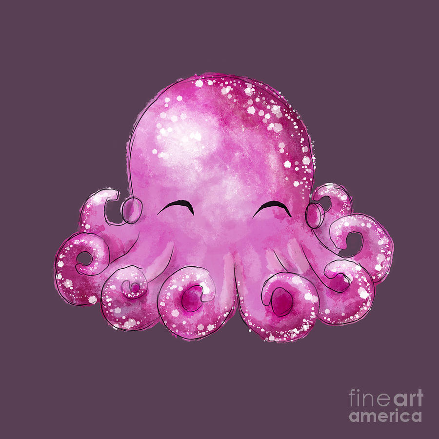 Pink Octopus Digital Art by Claire Fishback - Fine Art America
