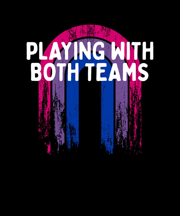 Playing With Both Teams Bisexual Lgbtq Bi Pride Pun Digital Art By