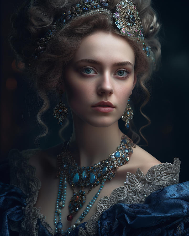 Portrait of A Rococo Woman Digital Art by Arthur Huang - Fine Art America