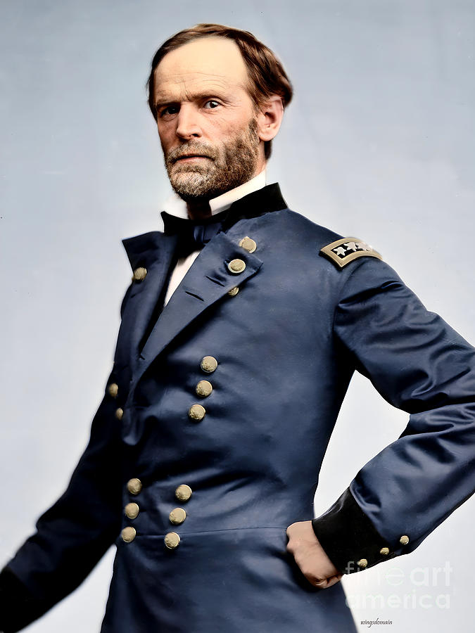 Portrait of General William Sherman Restored and Colorized 20230618 Photograph by Wingsdomain ...