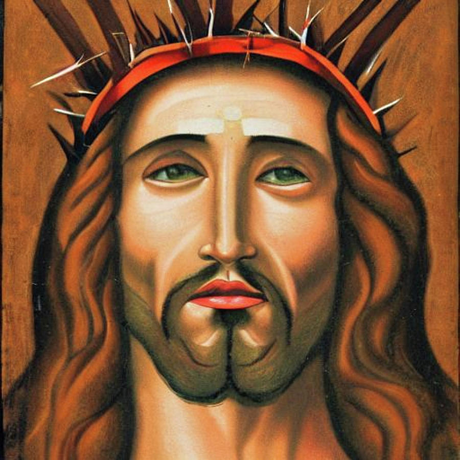 Portrait of Jesus Christ wearing crown of thorns Digital Art by Luigi Petro - Fine Art America