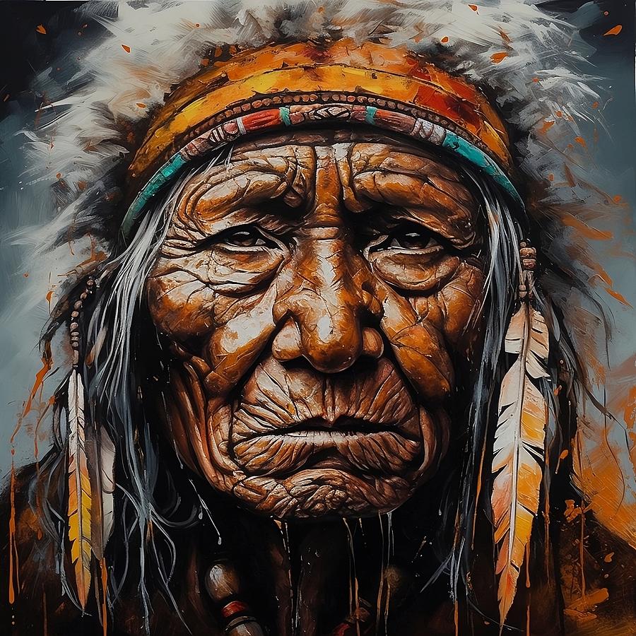 portrait of Native american Digital Art by Solenia Lazzaro - Fine Art ...