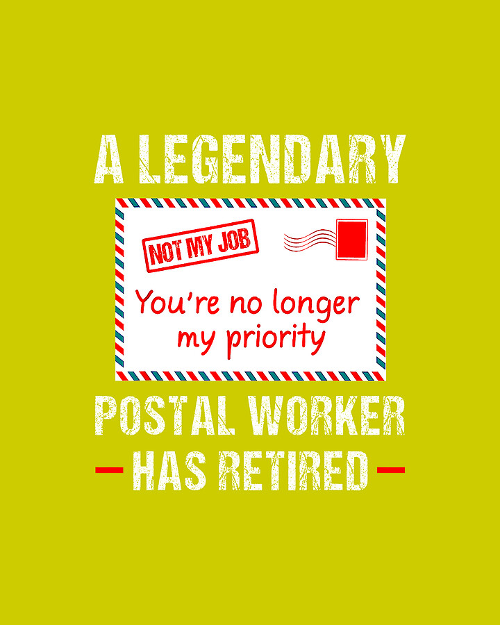 Postal Worker Retired 2023 Postman Retirement Mail Carrier Digital Art by Demsae Ailah - Fine ...