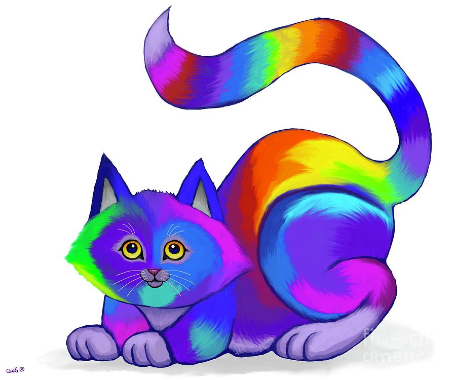 Pouncing Rainbow Calico Digital Art by Nick Gustafson | Fine Art America
