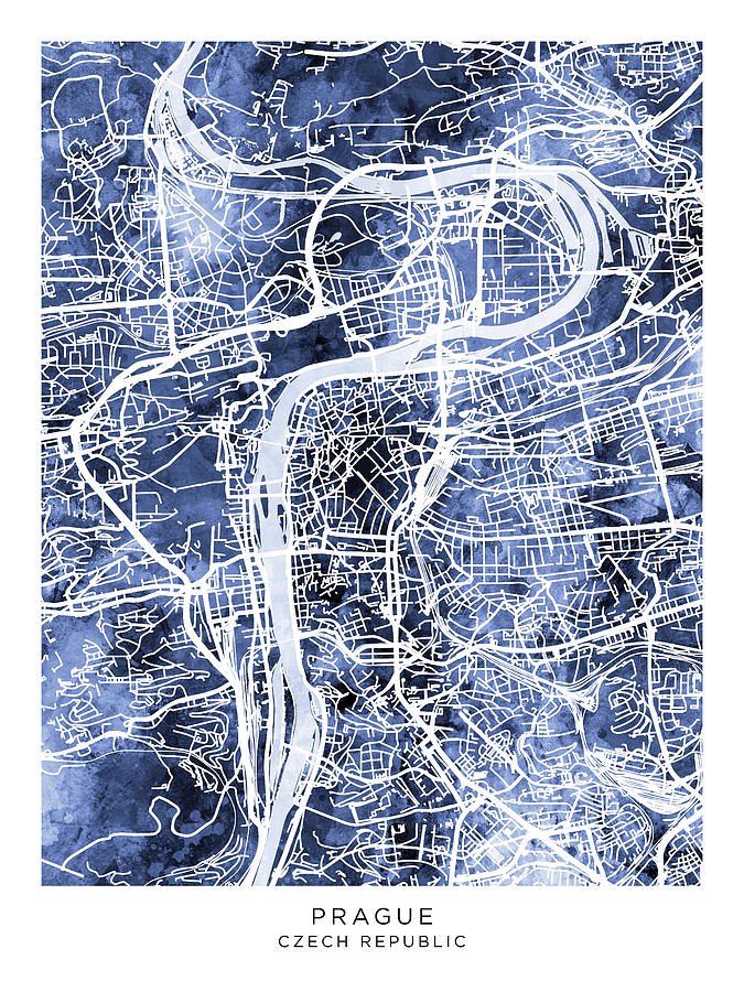 Prague Czech Republic City Map #23 Digital Art by Michael Tompsett - Fine Art America