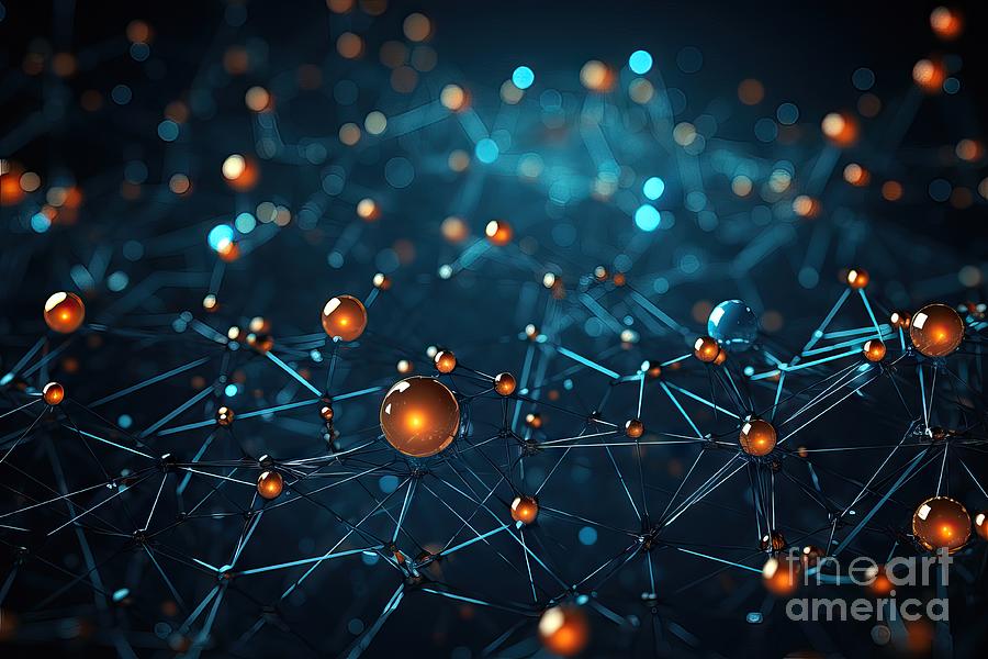 premium Technology network concept. Painting by N Akkash - Fine Art America