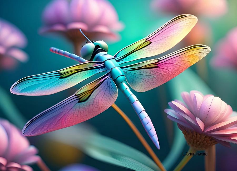 Pretty Dragonfly Digital Art by Lois Churchward - Fine Art America