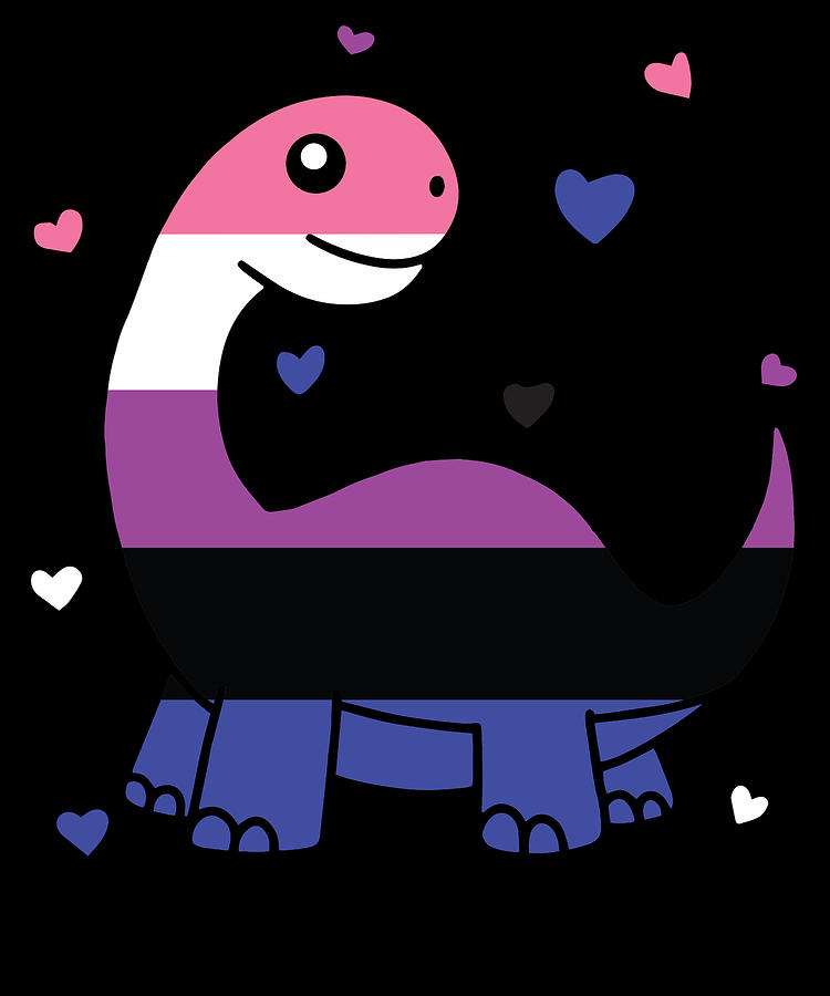 Pride Dinosaur Non Binary Genderless Neutral Gender Fluid Digital Art By Crazy Squirrel Fine
