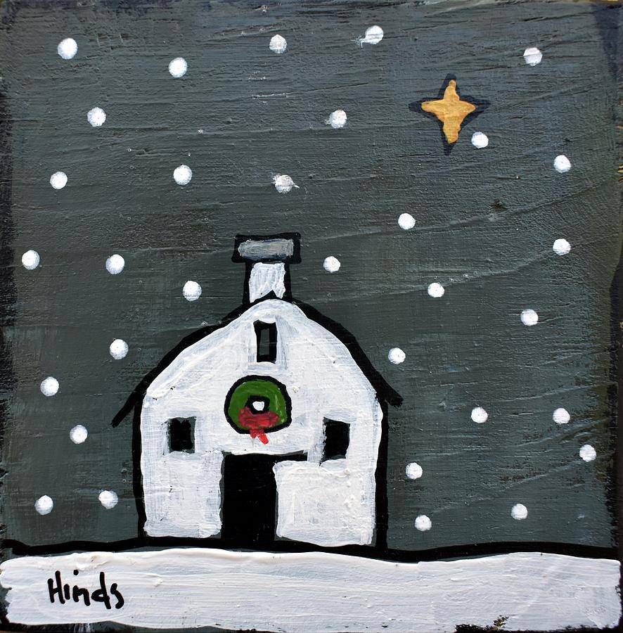 Primitive Little White Barn Painting by David Hinds - Fine Art America