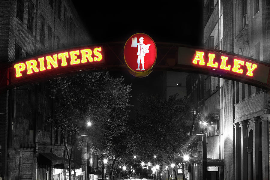 Printer's Alley Yellow and Red Nashville City Photography Landmark ...