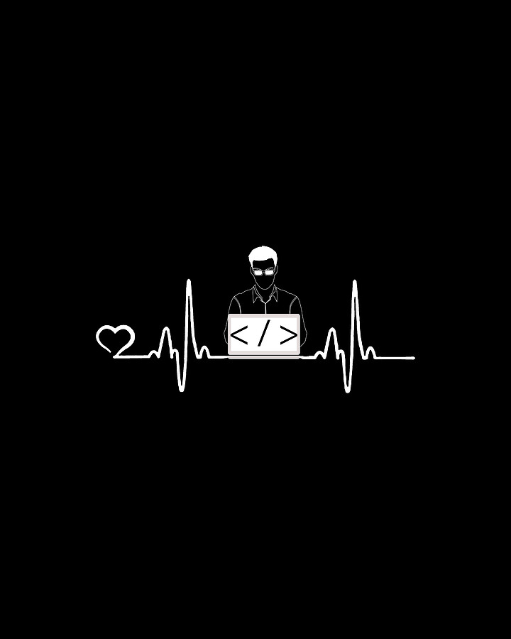 Programmer Heartbeat Developer Computer IT Gift Digital Art by Lukas ...