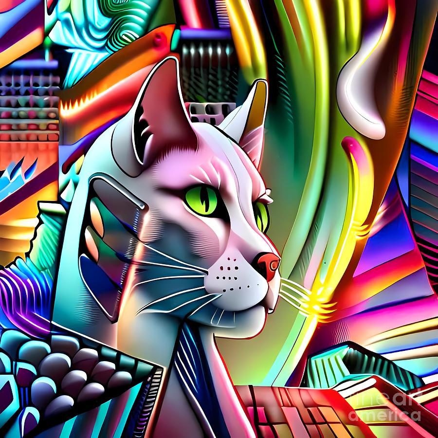 Psychedelic Cat 010 Photograph by Alejandro Arcia - Fine Art America