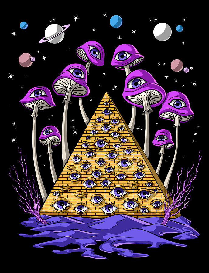 Psychedelic Egyptian Pyramid Digital Art By Nikolay Todorov