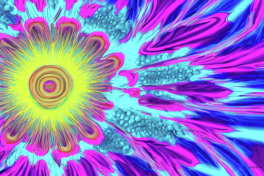 Psychedelic Flower v1 Digital Art by Cindy's Creative Corner - Fine Art America