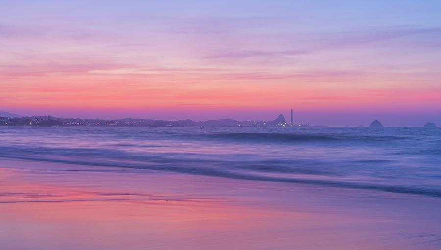 Purple and Pink Sunset at the Beach Photograph by Ethan Brooke - Pixels