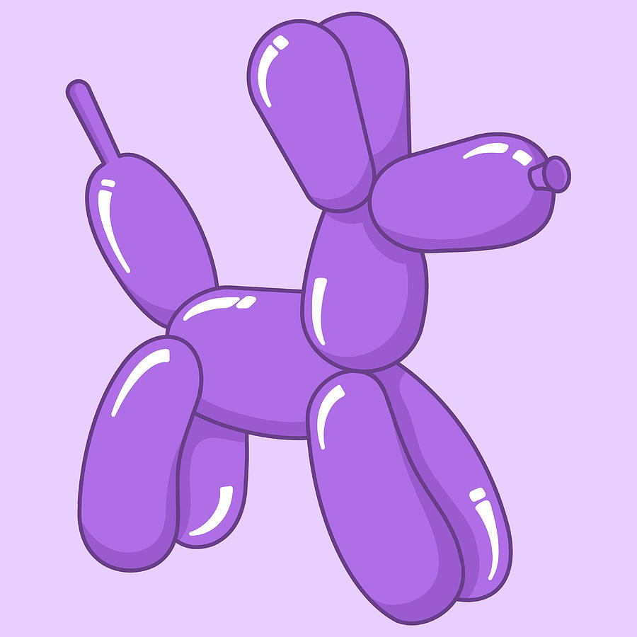 Purple Balloon Dog Poster travel Painting by Ashley Eva - Pixels