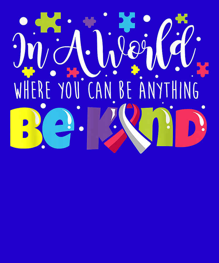 Purple Be Kind Autism Awareness Month Autistic ASD Autism Puzzle ...