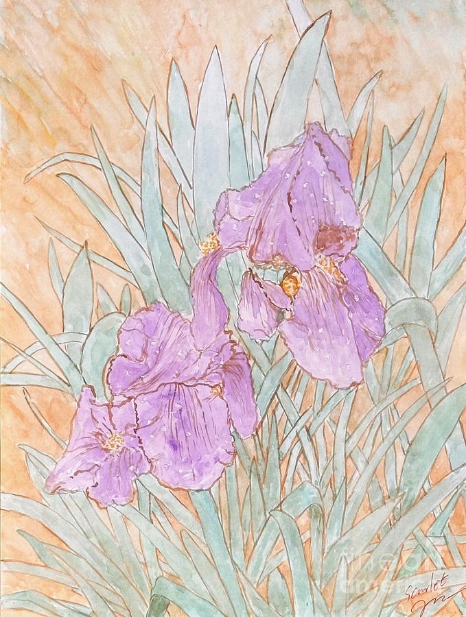 Purple Bloom At Dawn Painting by Gu Scarlet - Fine Art America