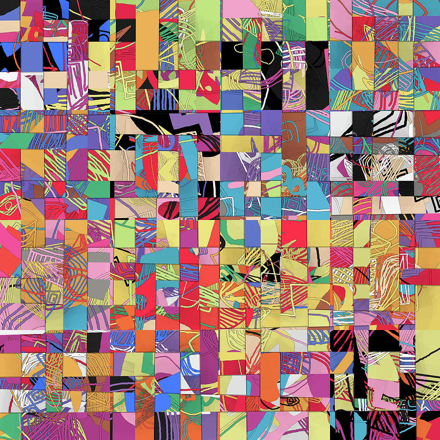 Quad Paper Weave of Handdrawn Abstract Shapes No.1 Digital Art by Tin Tran | Fine Art America