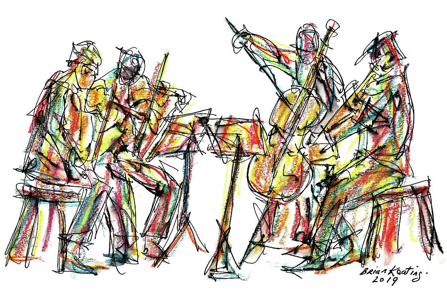 Quartet Drawing by Brian Keating | Pixels