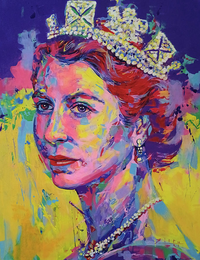 Queen Elizabeth Painting by Biltu Ghosh | Fine Art America