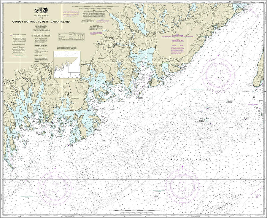 Quoddy Narrows to Petit Manan Island Nautical Chart 13325 No Borders ...