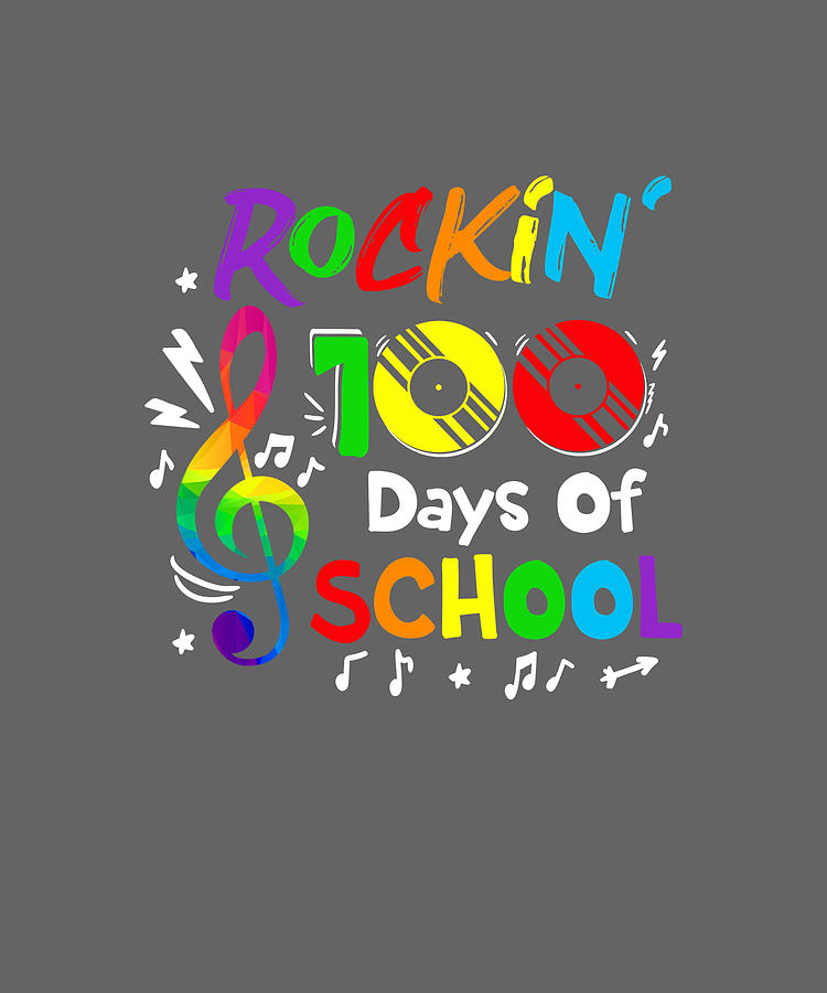 R0ckin 100 Days Of School 100th Day Of School Music Key Digital Art by ...