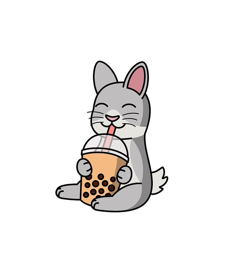 Rabbit Boba Bubble Milk Tea Digital Art by Jeff Chen - Fine Art America