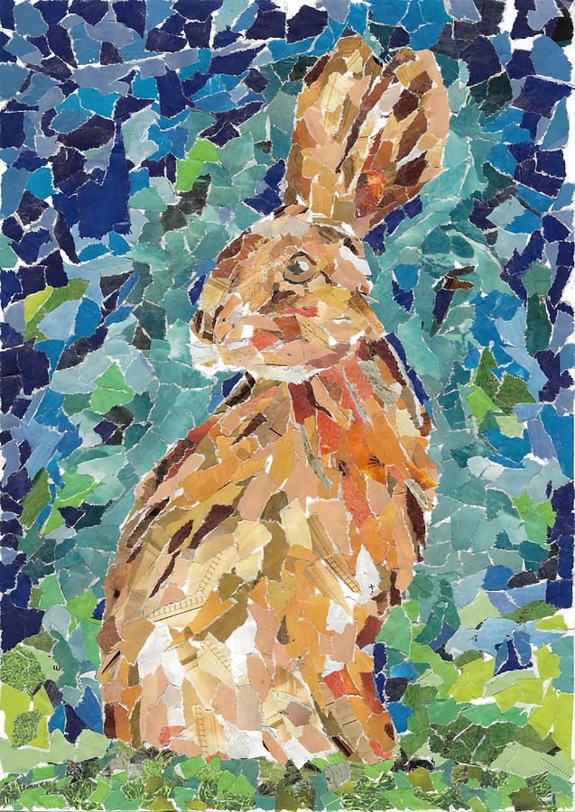Rabbit Collage bunny creative colourful Painting by Isabel David | Fine ...