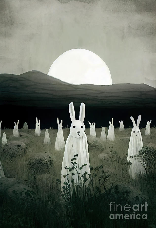 Rabbit Ghost Painting by N Akkash - Fine Art America