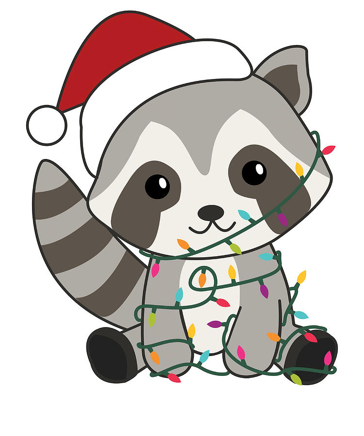 Raccoon Christmas Snow Winter Raccoons Poster Painting by Edwards ...