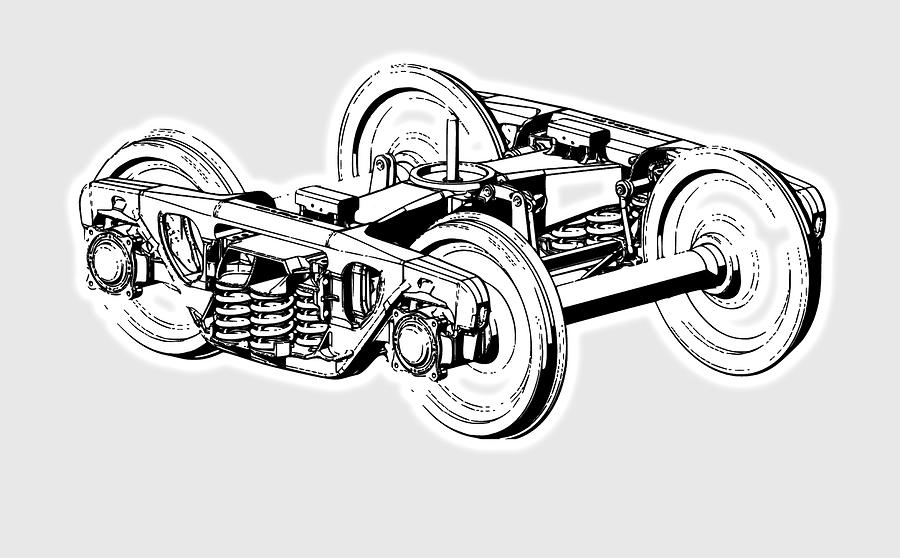 Railway Wagon Train Bogie Carriage Axles. Digital Art by Tom Hill ...