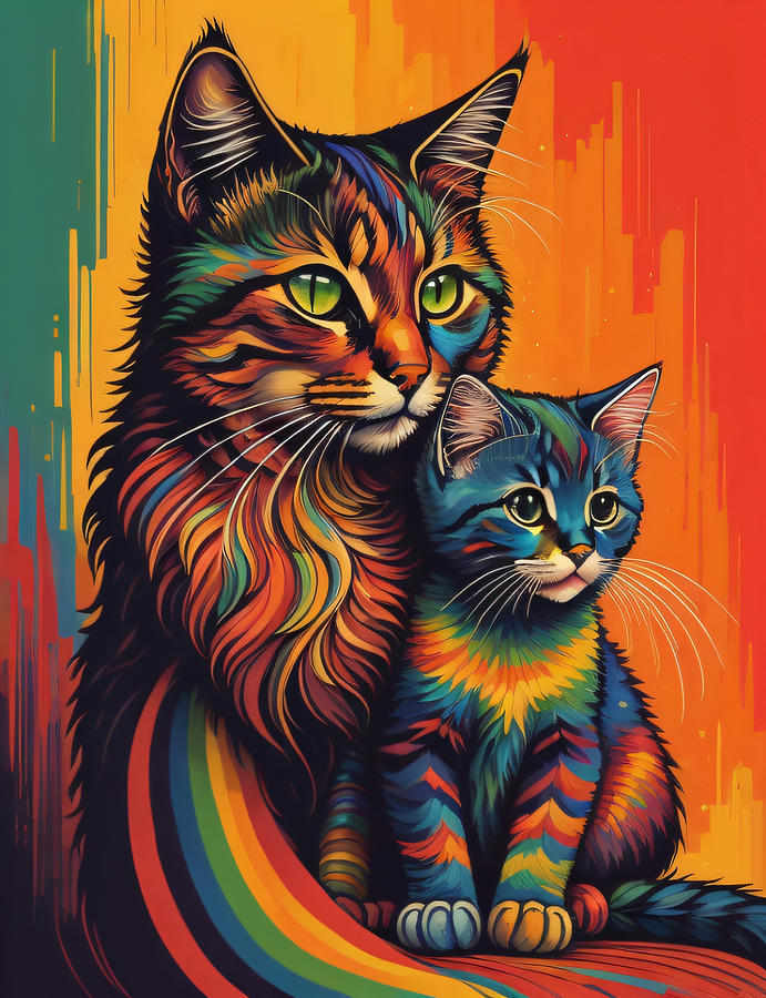 Rainbow Kitties Digital Art by Patricia Betts - Fine Art America