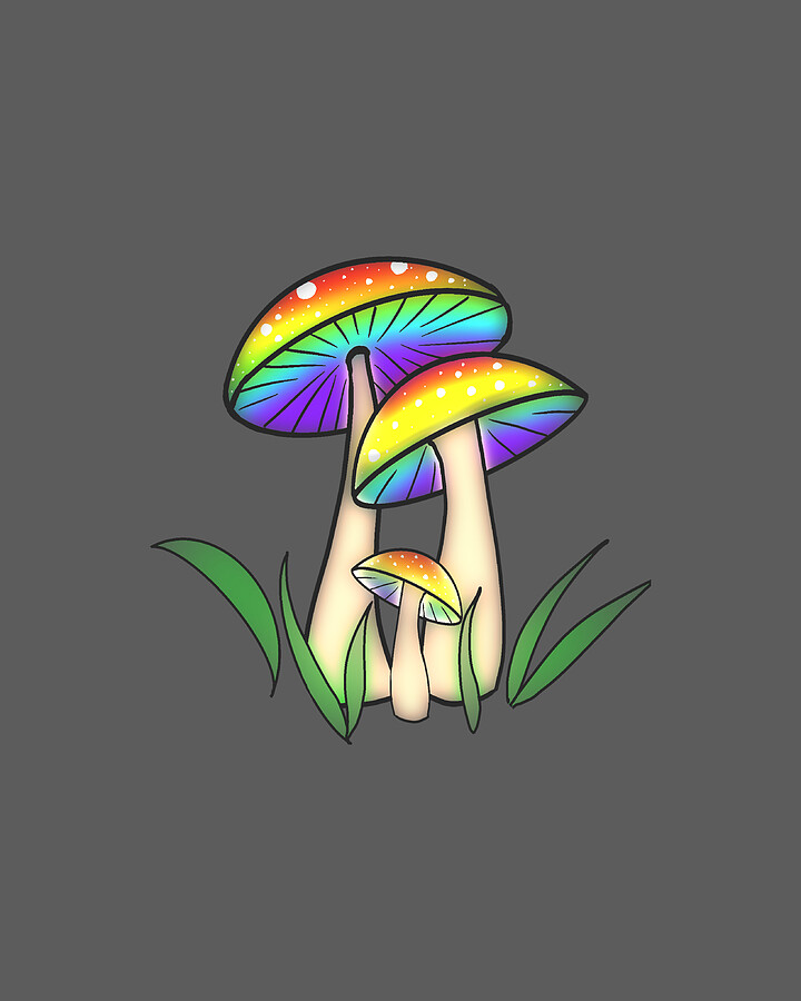 Rainbow Mushrooms Digital Art by Prism Design | Fine Art America