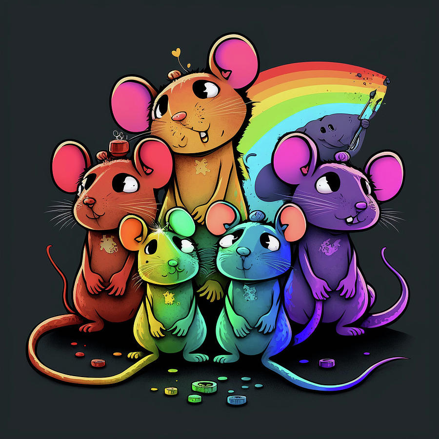 Rainbow Rats Digital Art by Michael Jones - Fine Art America