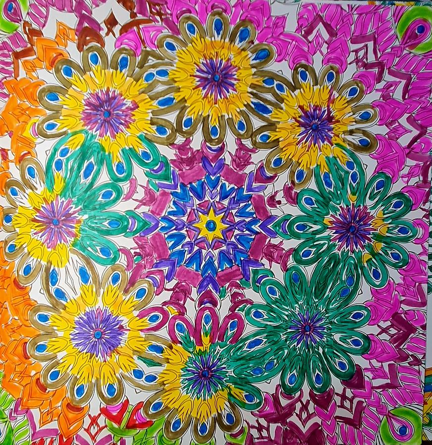 Rainbow Spheres Drawing by Yashoda Soni - Fine Art America