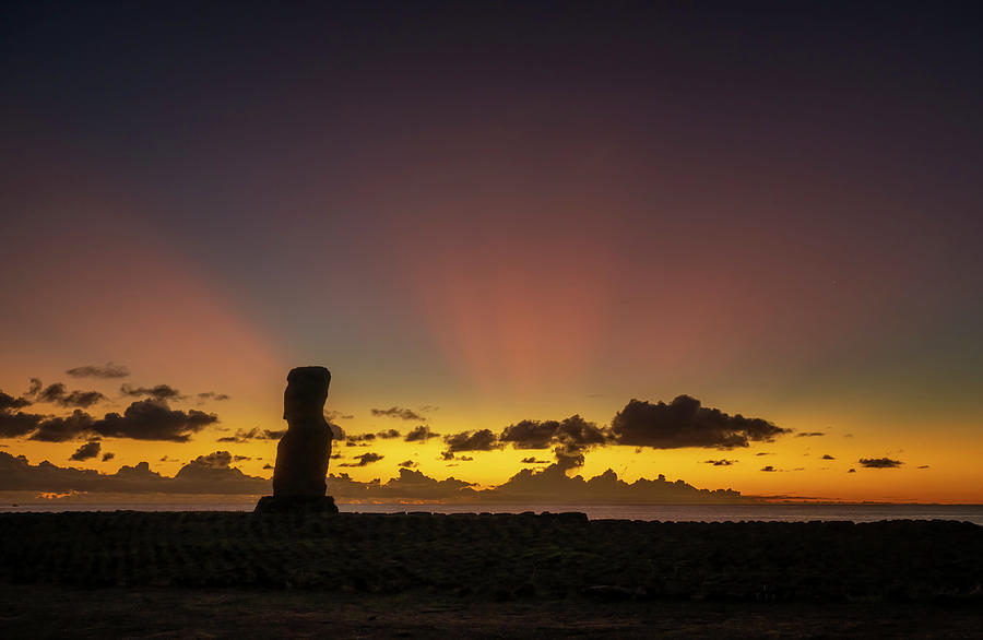 Rapa Nui Moai And Sunset 2 Photograph By Joan Carroll Pixels